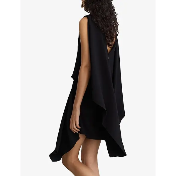 REISS Cassia Draped Woven Mini Dress