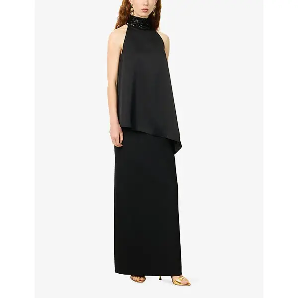 PRETTY LAVISH Reese Scarf Sequin Satin Top