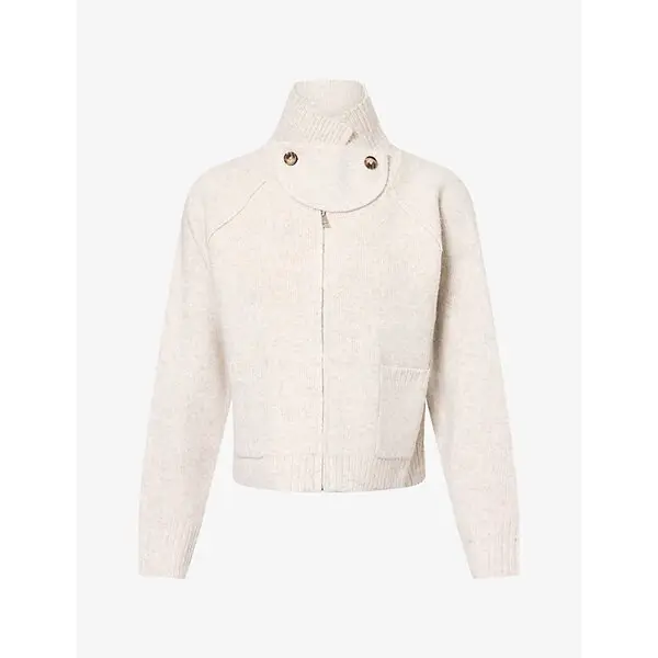 4TH & RECKLESS Madeleine Zip-up Knitted Cardigan - Cram
