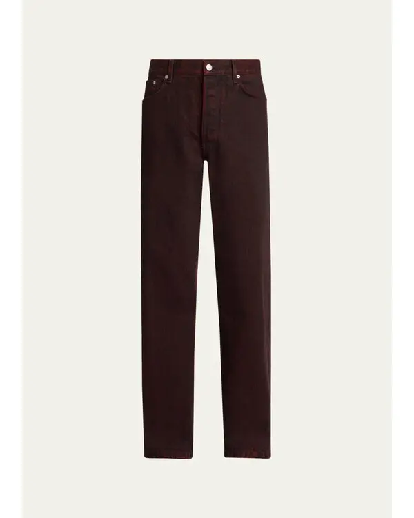 Dries Van Noten Stonewash Straight Leg Five-pocket Pants - Red
