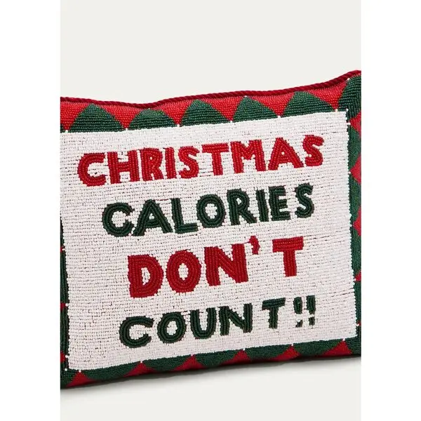 SUDHA PENNATHUR Christmas Calories Don't Count Pillow