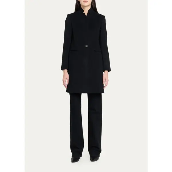 Cinzia Rocca Inverted Notch Collar Pure Wool Coat