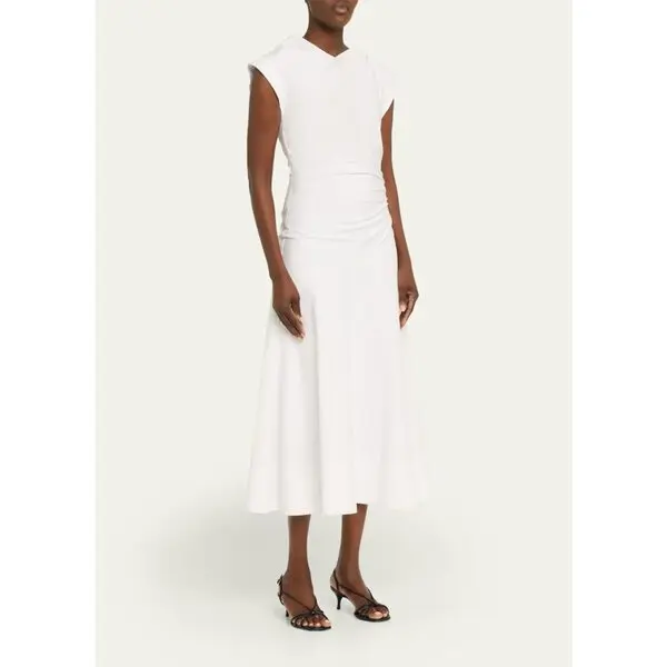 Veronica Beard Lisette Drop-waist Stretch Cotton Midi Dress