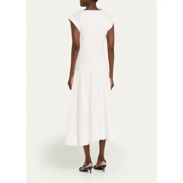 Veronica Beard Lisette Drop-waist Stretch Cotton Midi Dress