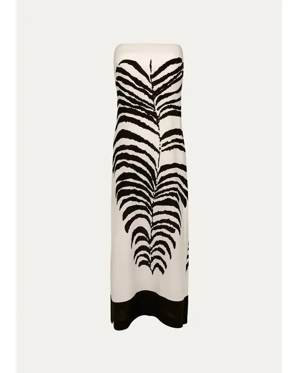 VIX PAULA HERMANNY Penelope Leaf-print Linen-blend Midi Dress - Multi