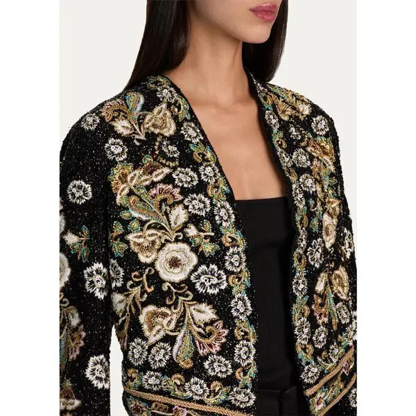 Alice + Olivia Harvey Embellished Embroidered Jacket