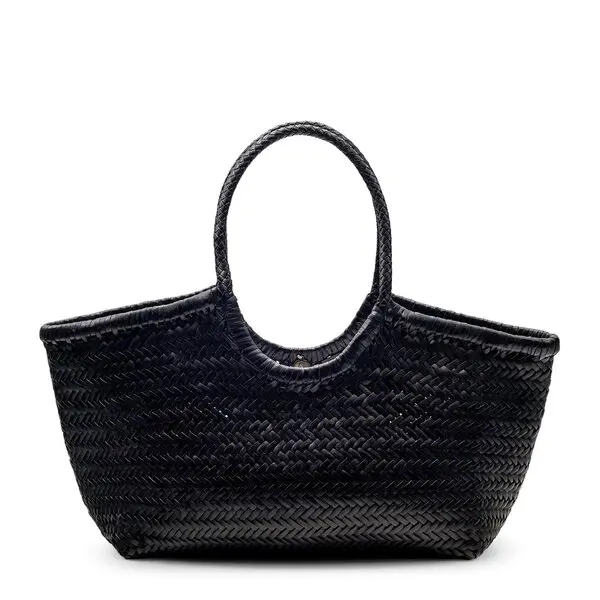Dragon Diffusion Nantucket Basket Big Tote Handbag In 100% Buffalo Leather - Black