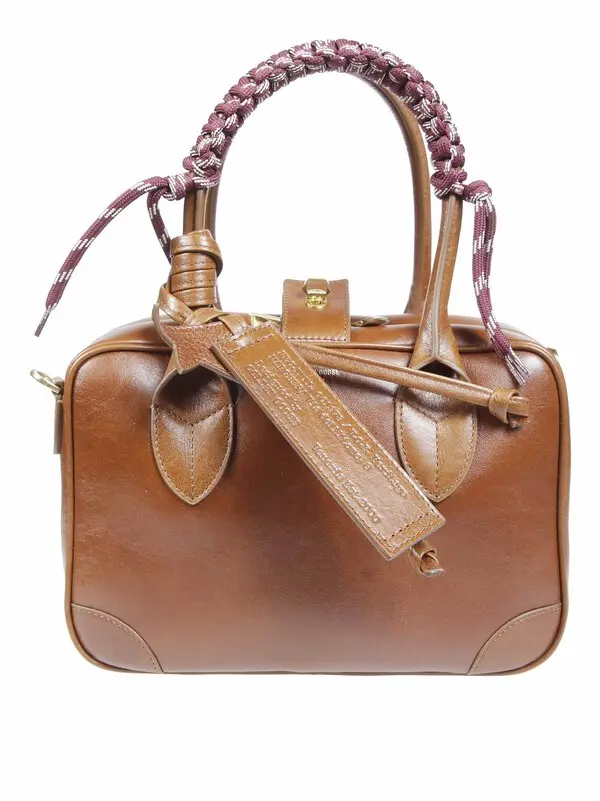 GOLDEN GOOSE Vita Mini Leather Handbag With Charms & Gold-tone Hardware - Marrone