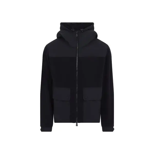 Moncler Polyester Zip-up Cardigan Jacket For - Black