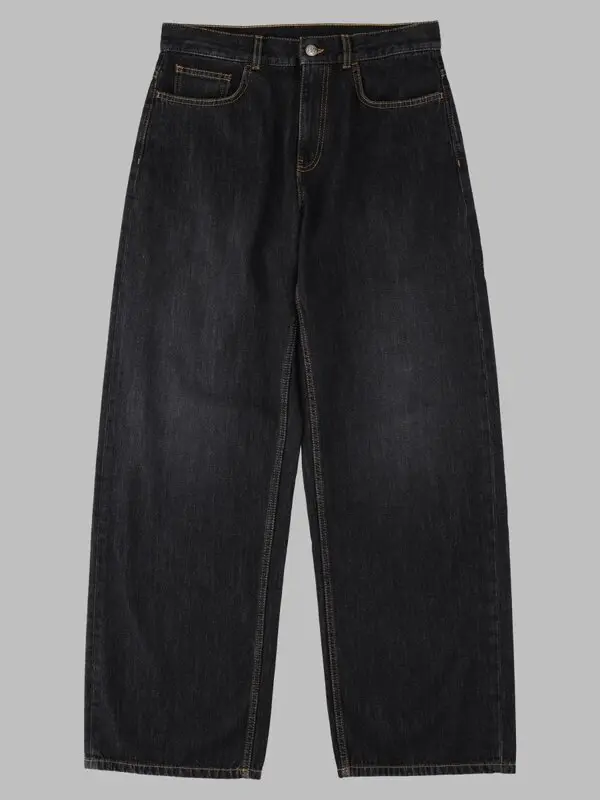 Palm Angels Loose-fit Curved Logo 5-pocket Mini-style Trousers - Denim