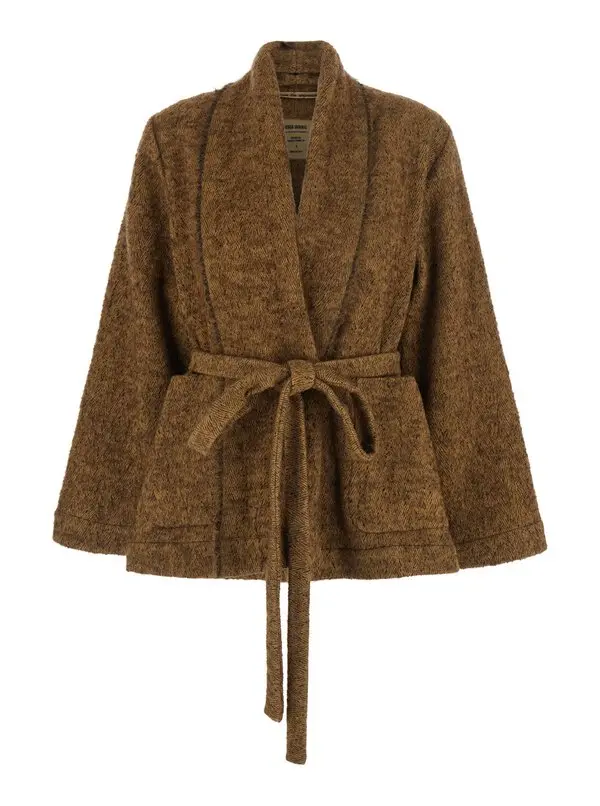 UMA WANG Kobina Jkt Cropped Jacket In Virgin Wool Alpaca Cotton Blend