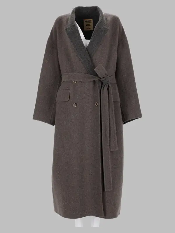 UMA WANG Tailored Trench Coat With Statement Structure - Grey