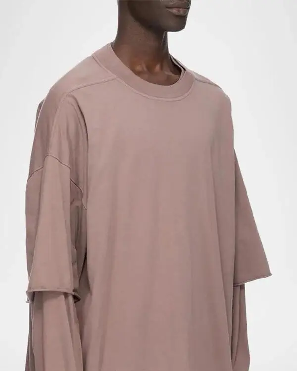 Rick Owens Tommy Hustler Cotton Layered Sweatshirt - Grape
