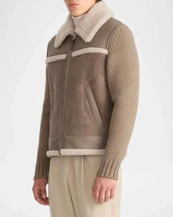 Mackage Apos;s Torrian Suede Shearling Jacket - Truffle