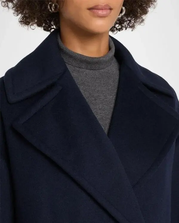 Max Mara Alpe Double-sided Wool Peacoat - Navy