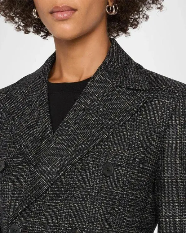 Max Mara Occhio Double-breasted Check Wool Blazer