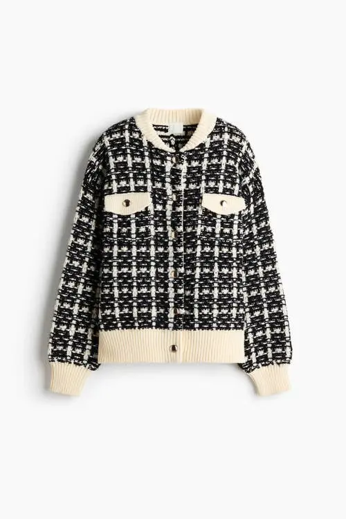 H&M Oversized Bouclé-knit Cardigan