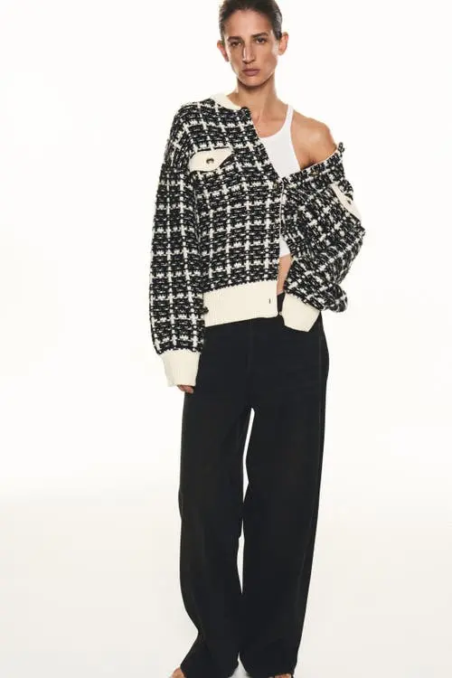 H&M Oversized Bouclé-knit Cardigan