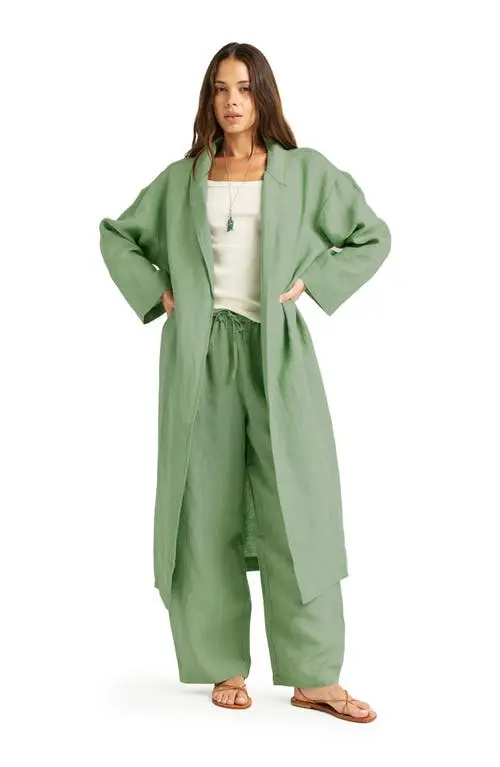 Vitamin A® Dakota Linen Duster Cover-up - Sage
