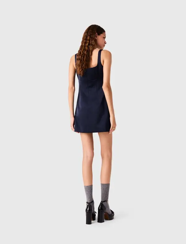 Maje Short Embroidered Satin Dress