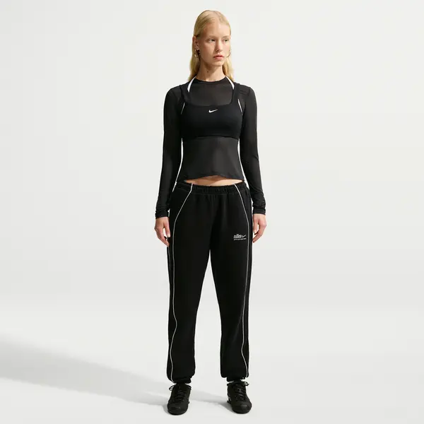 Nike Studio Fleece Medium Weight Mid-rise Cuffed Pants - Black