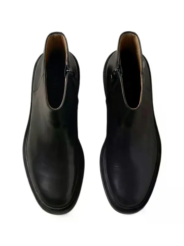 Calvin Klein Logo-plaque Leather Ankle Boots