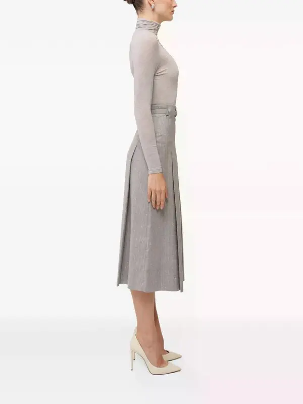 NISSA High-rise Wool-blend Midi Skirt