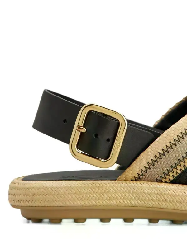 TOD'S Striped Crossover-strap Sandals