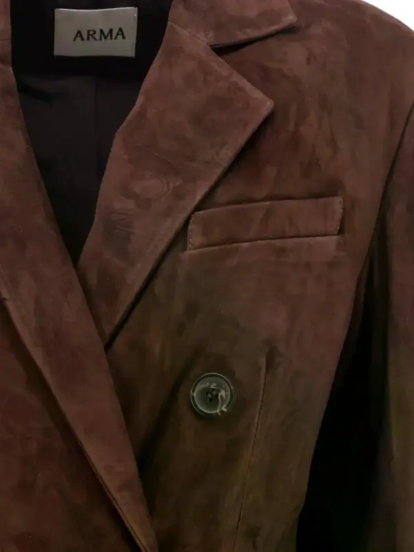 ARMA Safia Double-breasted Suede Blazer