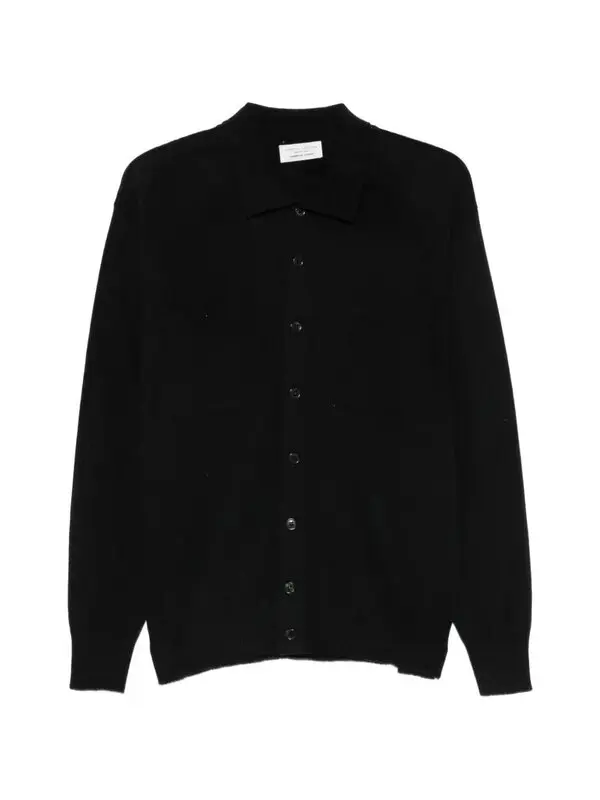 ROBERTO COLLINA Button-up Wool Shirt - Black