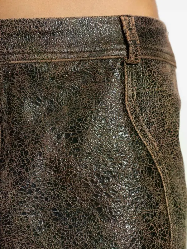 Amiri Cracked-leather Mini Skirt