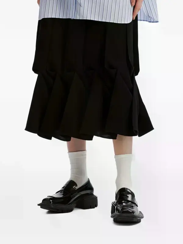 ENFOLD Pleated Origami-style Midi Skirt