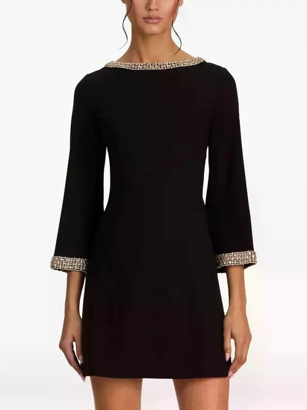 Alice + Olivia Mailynn Embellished-trim Bell-sleeve Mini Dress