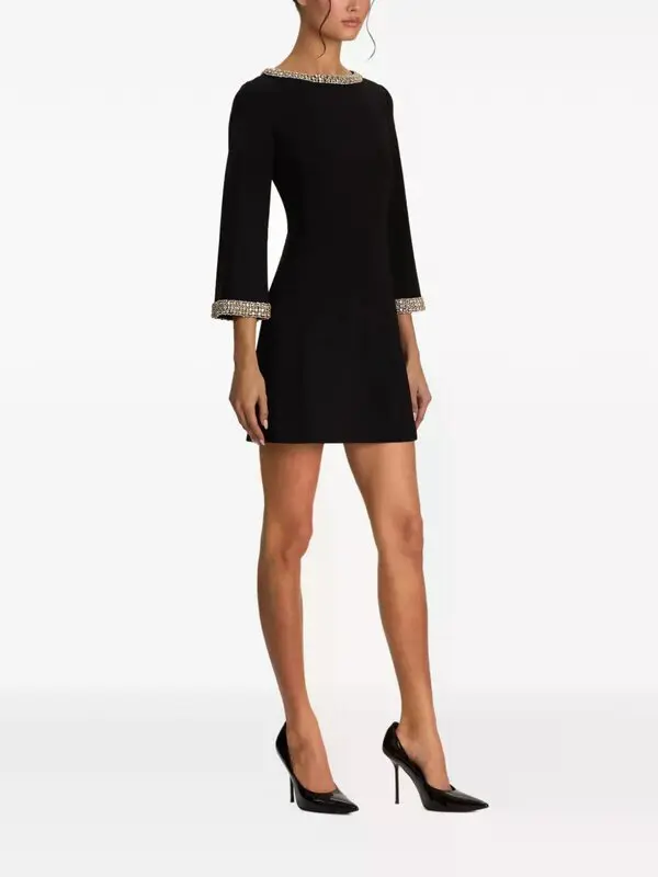Alice + Olivia Mailynn Embellished-trim Bell-sleeve Mini Dress