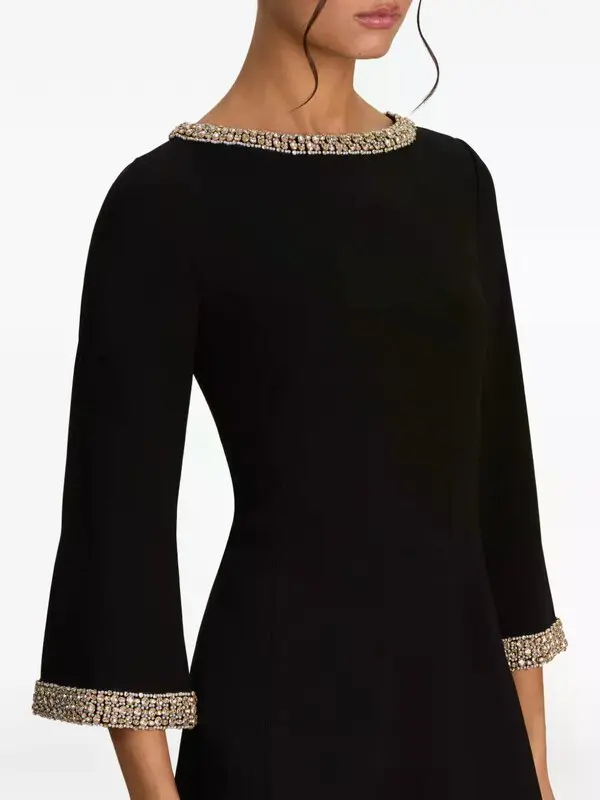 Alice + Olivia Mailynn Embellished-trim Bell-sleeve Mini Dress