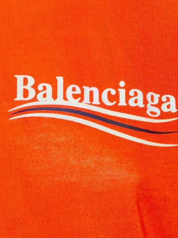 Balenciaga Political Campaign Logo-print T-shirt - Orange