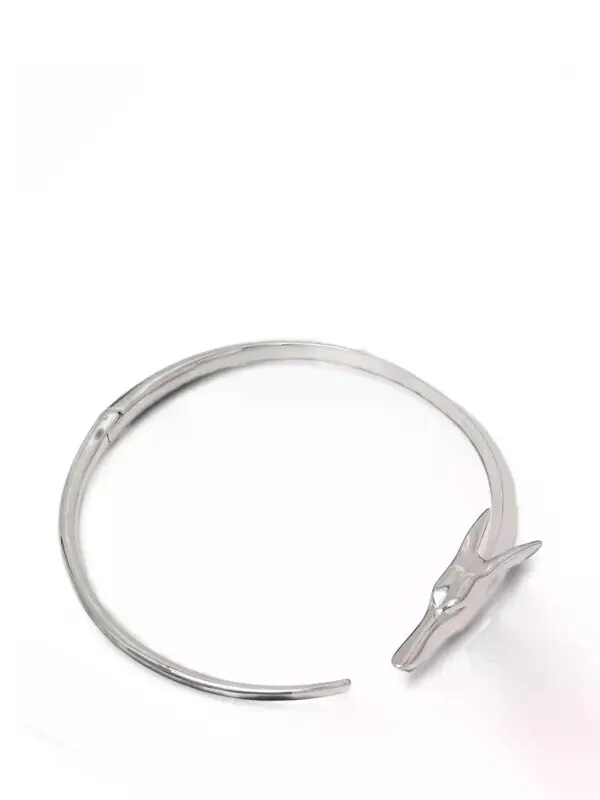 TRUSSARDI Greyhound-motif Choker Necklace - Silver