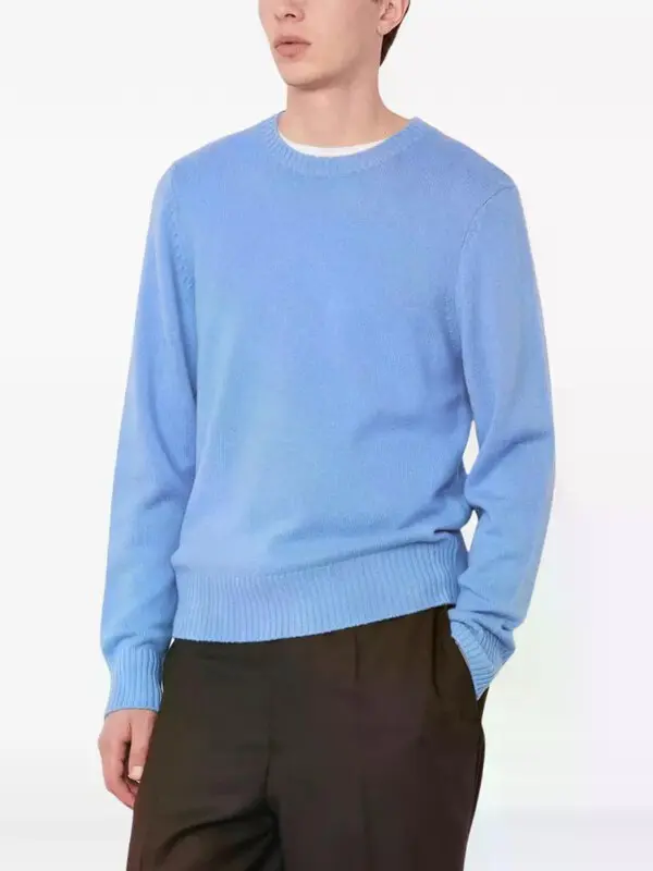 Officine Générale Crew-neck Ribbed-trim Sweater - Blue