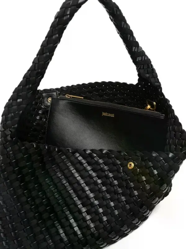 Just Cavalli Woven Logo-charm Shoulder Bag