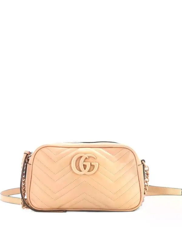 Gucci Gg Marmont Monochrome Shoulder Bag Matelasse Leather Small Crossbody Bag - Neutrals