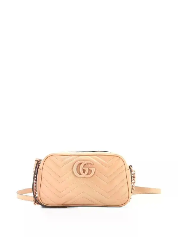Gucci Gg Marmont Monochrome Shoulder Bag Matelasse Leather Small Crossbody Bag - Neutrals