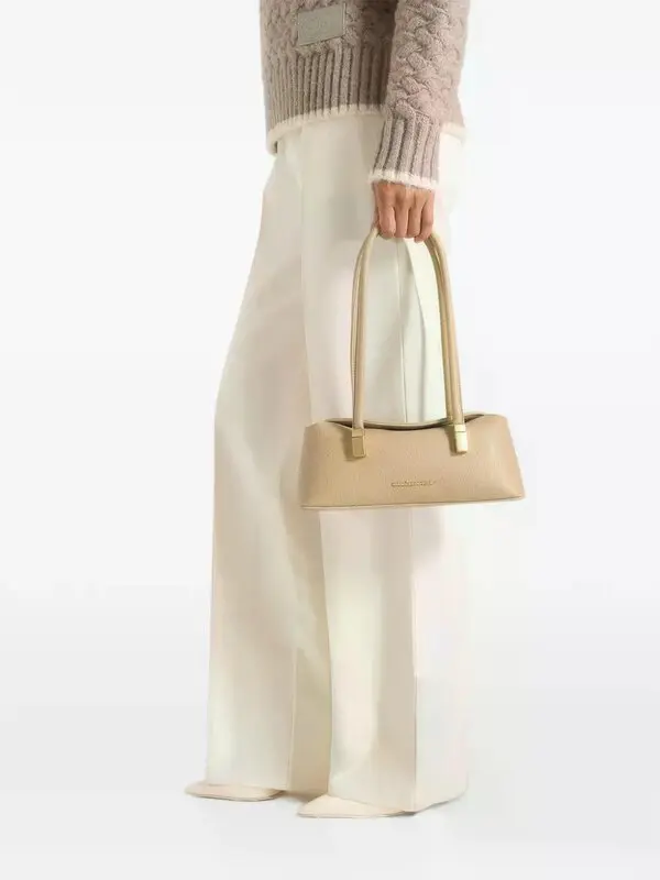 Manière De Voir Annelise In Beige Pebbled Leather Bag