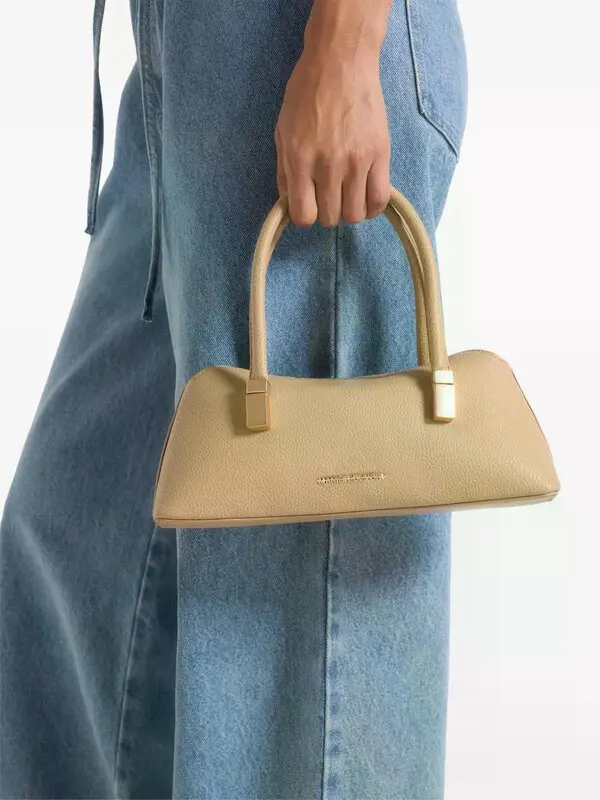 Manière De Voir Annelise In Beige Pebbled Leather Bag