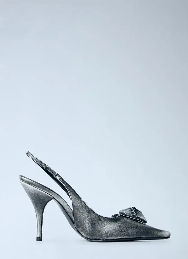 Prada Leather Slingback Pumps - Grey