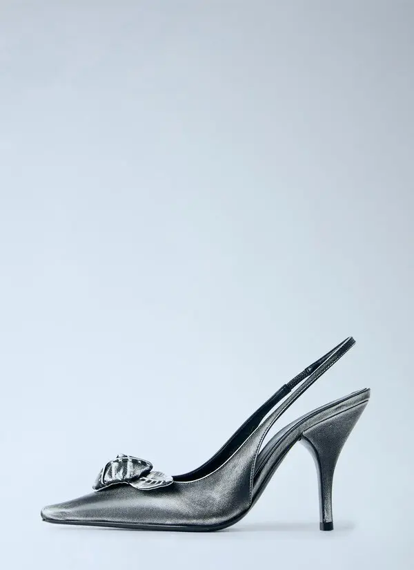 Prada Leather Slingback Pumps - Grey