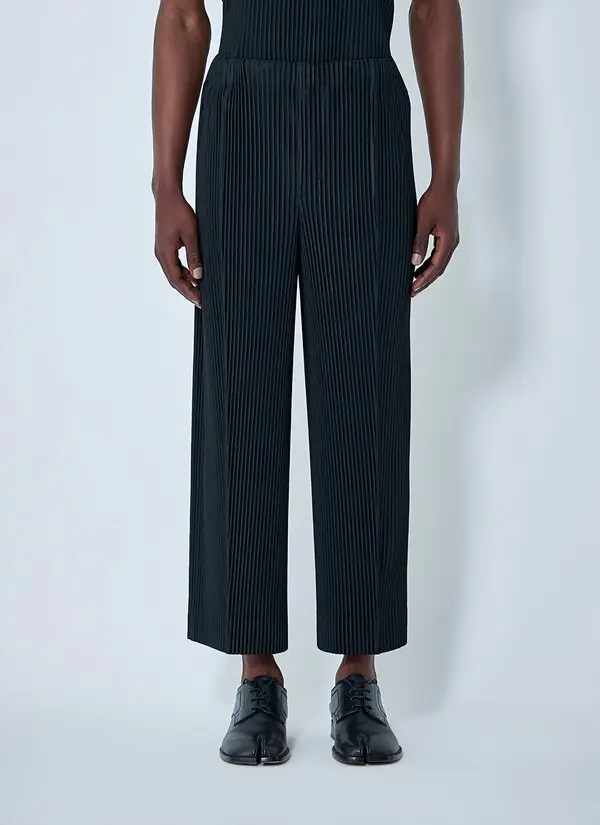 Issey Miyake Pinstripe Wide-leg Trousers - Black