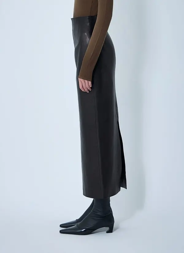 Khaite Loxley Leather Skirt
