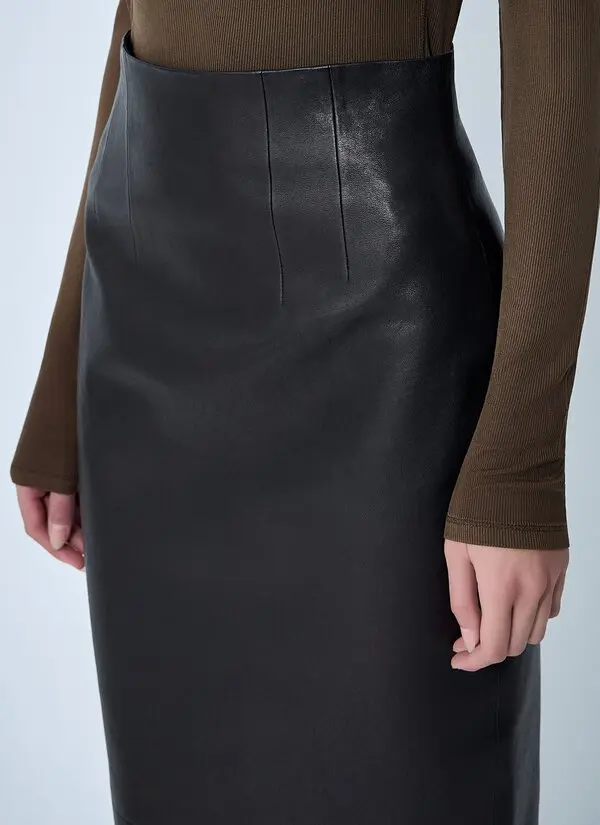 Khaite Loxley Leather Skirt
