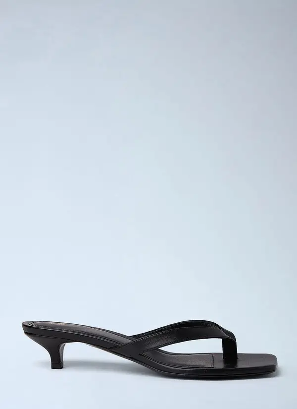 TOTEME Flip Flop Kitten Heels - Black