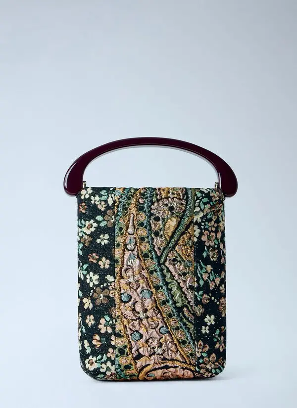 Dries Van Noten Micro Floral Jacquard Top-handle Bag
